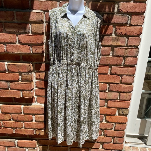 Erika | Dresses | Erika Olive Green White Tank Dress Xl | Poshmark